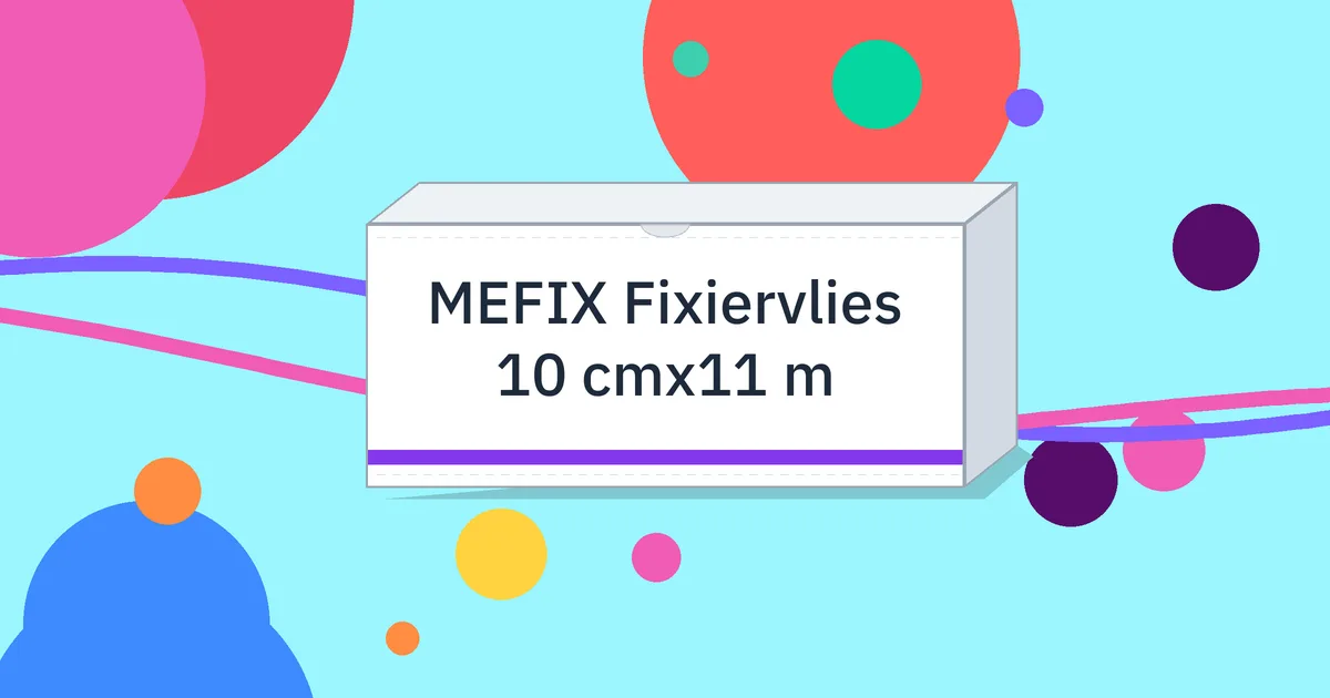 Symbolbild: Packung mit der Aufschrift MEFIX Fixiervlies 10 cmx11 m (PZN 17605753) – Verfügbarkeit und Bezug in Apotheken in Frankfurt am Main