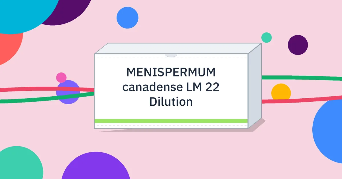 Symbolbild: Packung mit der Aufschrift MENISPERMUM canadense LM 22 Dilution (PZN 13603415) – Verfügbarkeit und Bezug in Apotheken in Frankfurt am Main