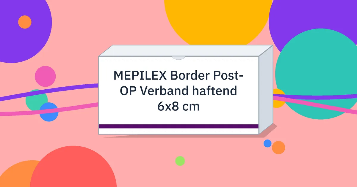 Symbolbild: Packung mit der Aufschrift MEPILEX Border Post-OP Verband haftend 6x8 cm (PZN 11002870) – Verfügbarkeit und Bezug in Apotheken in Frankfurt am Main