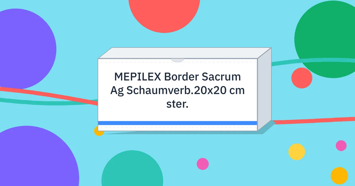 Symbolbild: Packung mit der Aufschrift MEPILEX Border Sacrum Ag Schaumverb.20x20 cm ster. (PZN 06130442) – Verfügbarkeit und Bezug in Apotheken in Frankfurt am Main