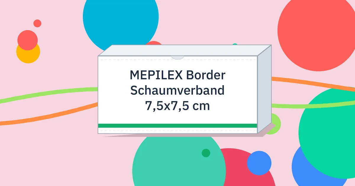 Symbolbild: Packung mit der Aufschrift MEPILEX Border Schaumverband 7,5x7,5 cm (PZN 03979970) – Verfügbarkeit und Bezug in Apotheken in Frankfurt am Main