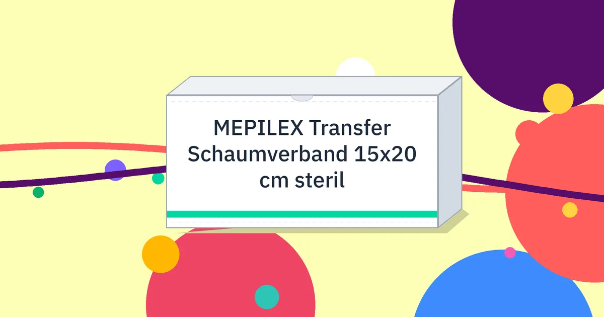 Symbolbild: Packung mit der Aufschrift MEPILEX Transfer Schaumverband 15x20 cm steril (PZN 18294605) – Verfügbarkeit und Bezug in Apotheken in Frankfurt am Main