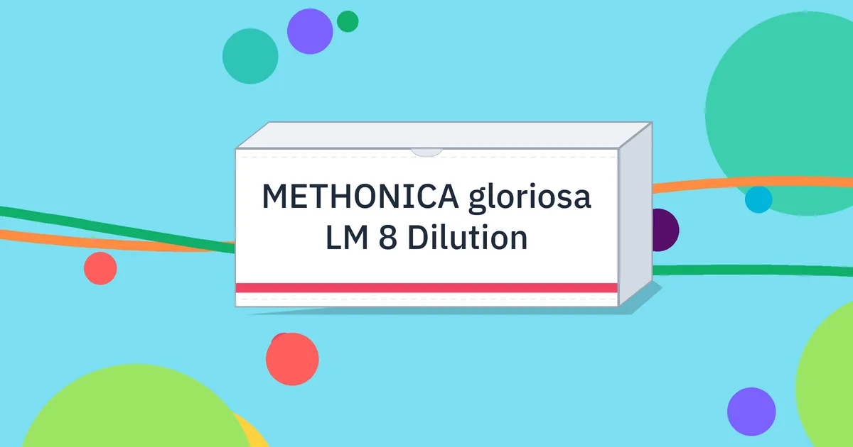 Symbolbild: Packung mit der Aufschrift METHONICA gloriosa LM 8 Dilution (PZN 13606483) – Verfügbarkeit und Bezug in Apotheken in Frankfurt am Main