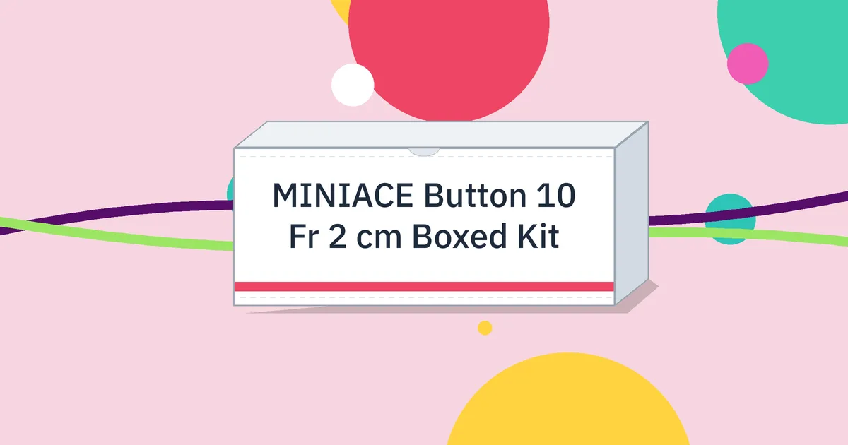 Symbolbild: Packung mit der Aufschrift MINIACE Button 10 Fr 2 cm Boxed Kit (PZN 16952978) – Verfügbarkeit und Bezug in Apotheken in Frankfurt am Main