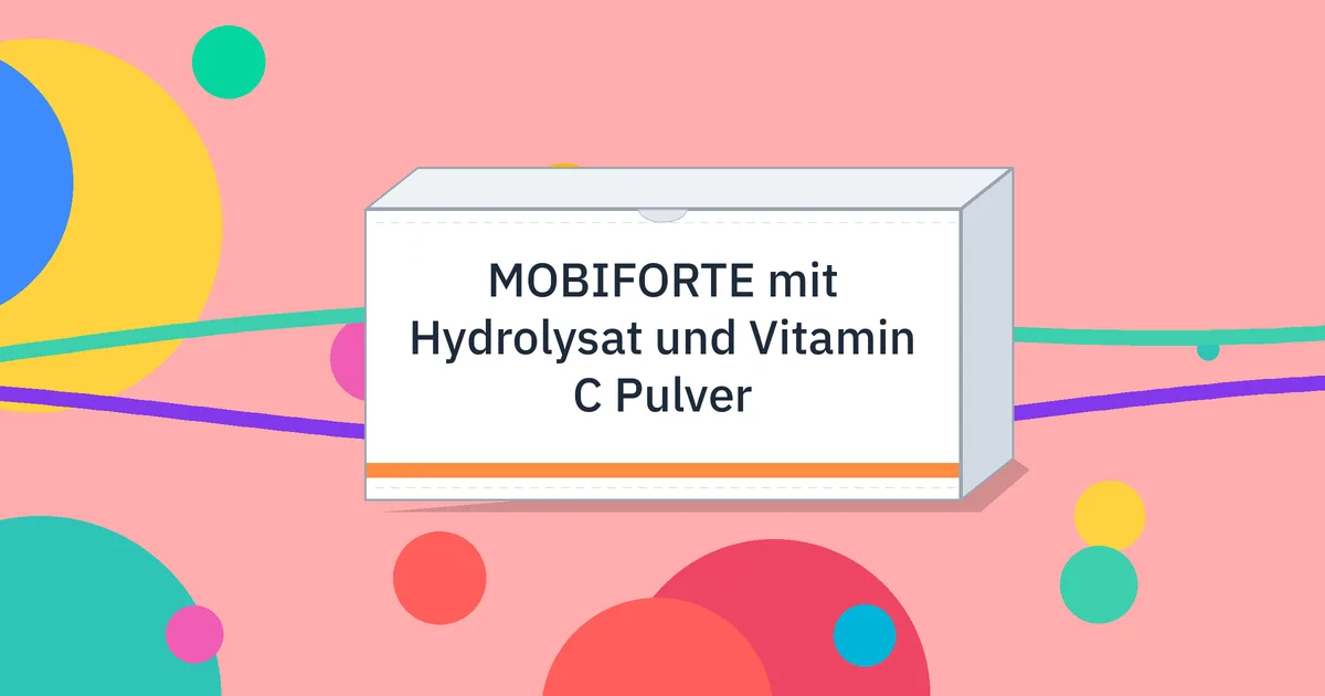 Symbolbild: Packung mit der Aufschrift MOBIFORTE mit Hydrolysat und Vitamin C Pulver (PZN 19240037) – Verfügbarkeit und Bezug in Apotheken in Frankfurt am Main