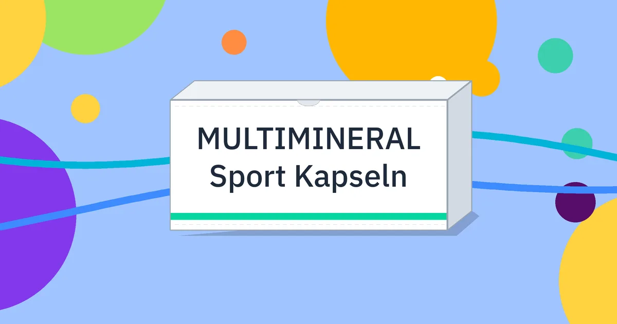 Symbolbild: Packung mit der Aufschrift MULTIMINERAL Sport Kapseln (PZN 16668496) – Verfügbarkeit und Bezug in Apotheken in Frankfurt am Main