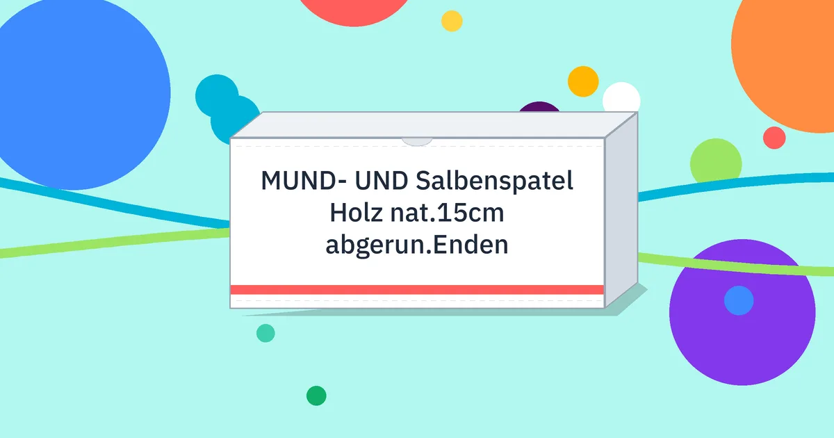 Symbolbild: Packung mit der Aufschrift MUND- UND Salbenspatel Holz nat.15cm abgerun.Enden (PZN 18846051) – Verfügbarkeit und Bezug in Apotheken in Frankfurt am Main