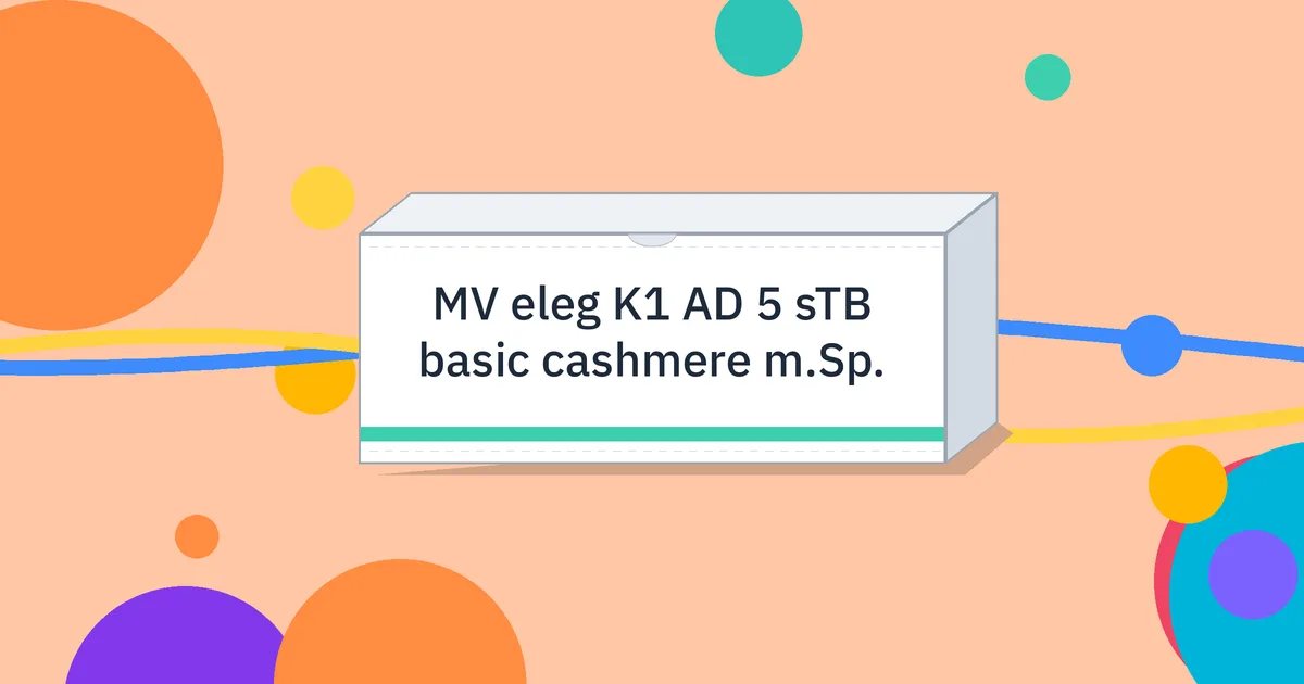 Symbolbild: Packung mit der Aufschrift MV eleg K1 AD 5 sTB basic cashmere m.Sp. (PZN 14652114) – Verfügbarkeit und Bezug in Apotheken in Frankfurt am Main