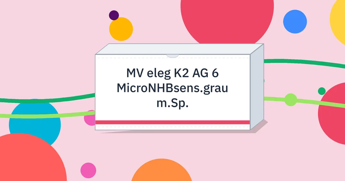 Symbolbild: Packung mit der Aufschrift MV eleg K2 AG 6 MicroNHBsens.grau m.Sp. (PZN 18930248) – Verfügbarkeit und Bezug in Apotheken in Frankfurt am Main
