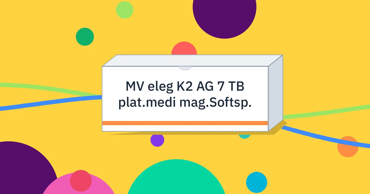 Symbolbild: Packung mit der Aufschrift MV eleg K2 AG 7 TB plat.medi mag.Softsp. (PZN 14639651) – Verfügbarkeit und Bezug in Apotheken in Frankfurt am Main
