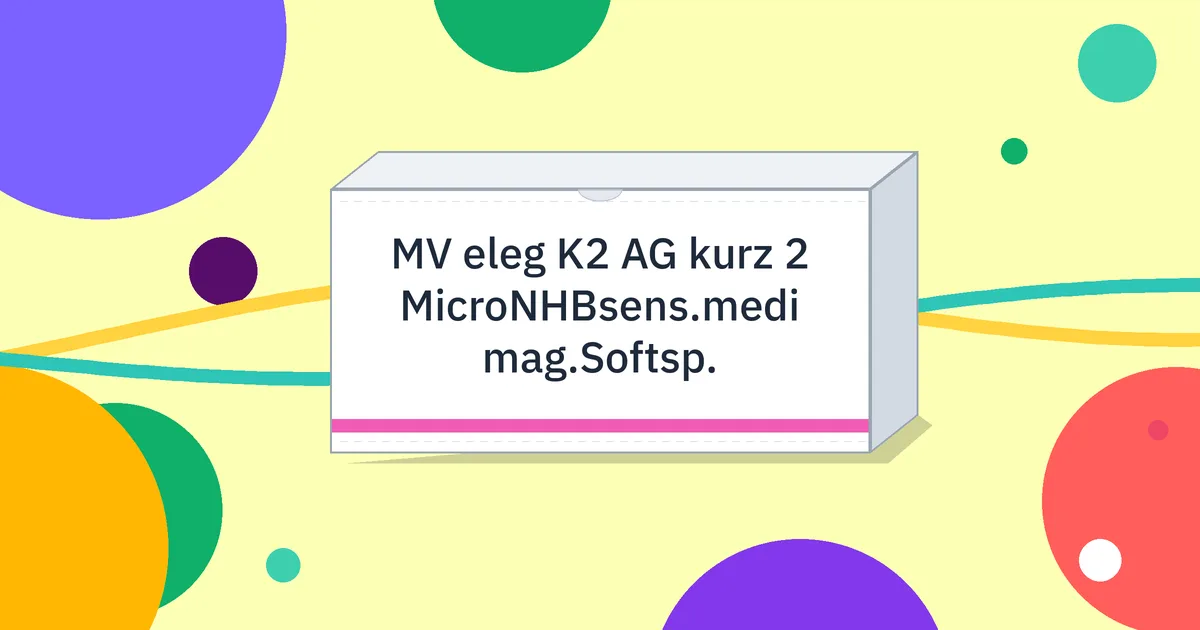 Symbolbild: Packung mit der Aufschrift MV eleg K2 AG kurz 2 MicroNHBsens.medi mag.Softsp. (PZN 15709862) – Verfügbarkeit und Bezug in Apotheken in Frankfurt am Main