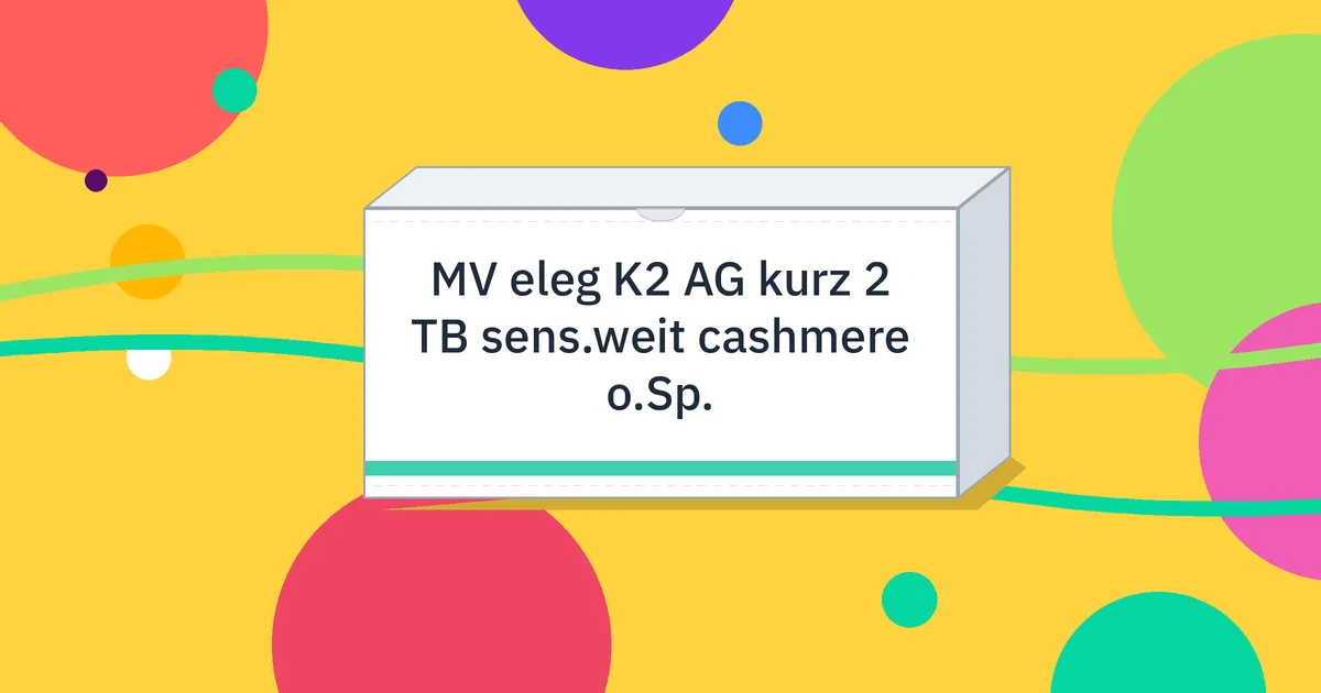 Symbolbild: Packung mit der Aufschrift MV eleg K2 AG kurz 2 TB sens.weit cashmere o.Sp. (PZN 14674392) – Verfügbarkeit und Bezug in Apotheken in Frankfurt am Main