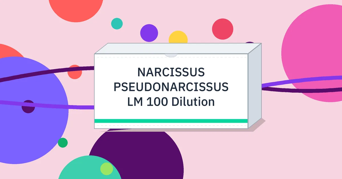 Symbolbild: Packung mit der Aufschrift NARCISSUS PSEUDONARCISSUS LM 100 Dilution (PZN 13616139) – Verfügbarkeit und Bezug in Apotheken in Frankfurt am Main
