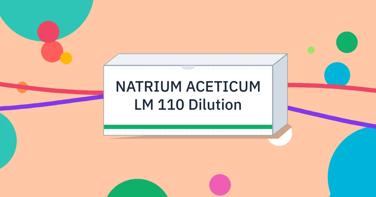 Symbolbild: Packung mit der Aufschrift NATRIUM ACETICUM LM 110 Dilution (PZN 12959239) – Verfügbarkeit und Bezug in Apotheken in Frankfurt am Main