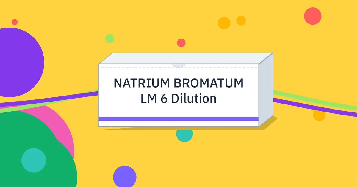 Symbolbild: Packung mit der Aufschrift NATRIUM BROMATUM LM 6 Dilution (PZN 12961130) – Verfügbarkeit und Bezug in Apotheken in Frankfurt am Main