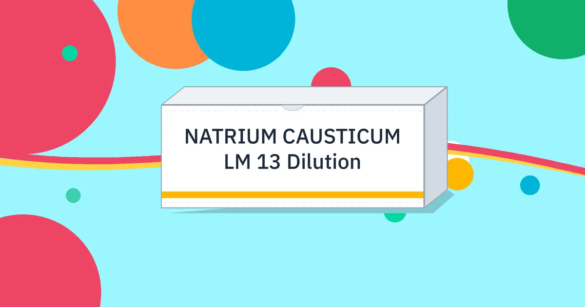 Symbolbild: Packung mit der Aufschrift NATRIUM CAUSTICUM LM 13 Dilution (PZN 12962052) – Verfügbarkeit und Bezug in Apotheken in Frankfurt am Main