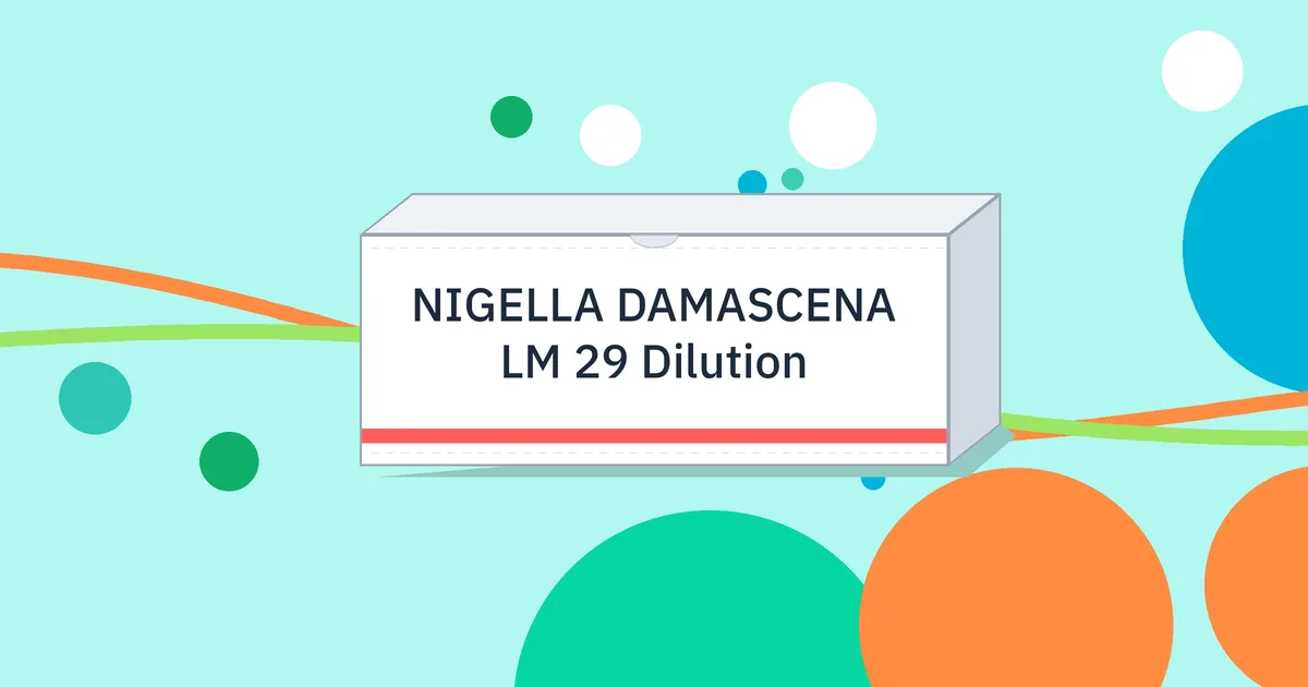 Symbolbild: Packung mit der Aufschrift NIGELLA DAMASCENA LM 29 Dilution (PZN 13618397) – Verfügbarkeit und Bezug in Apotheken in Frankfurt am Main
