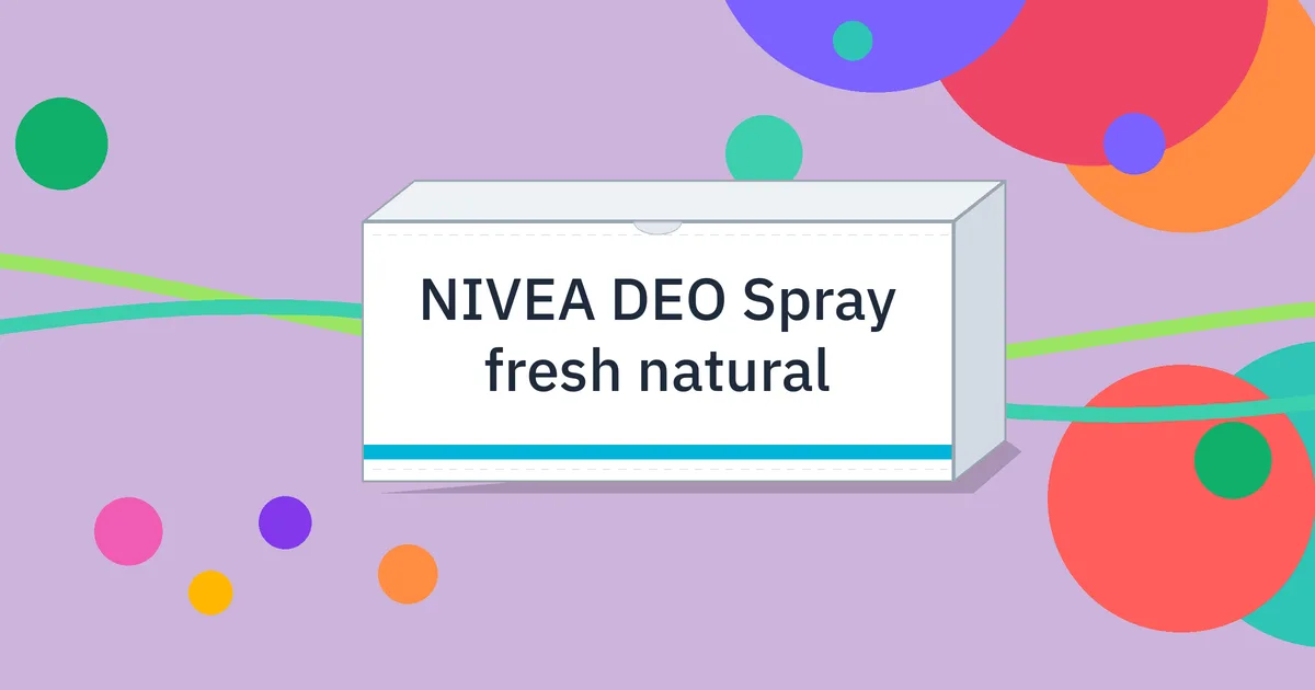 Symbolbild: Packung mit der Aufschrift NIVEA DEO Spray fresh natural (PZN 18912316) – Verfügbarkeit und Bezug in Apotheken in Frankfurt am Main
