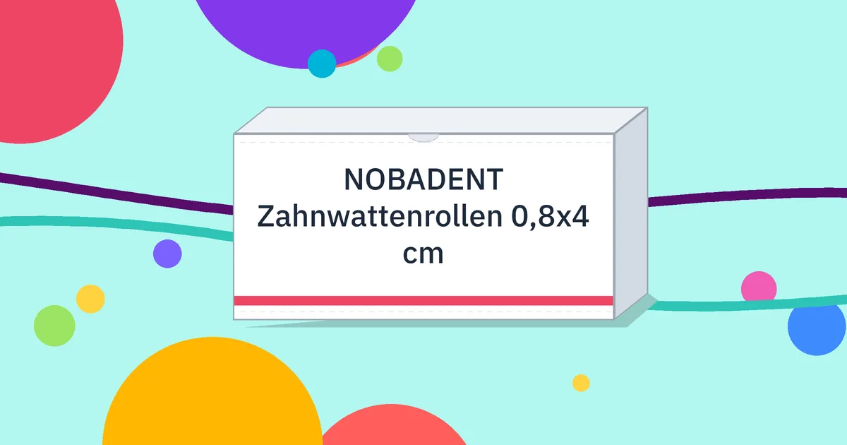 Symbolbild: Packung mit der Aufschrift NOBADENT Zahnwattenrollen 0,8x4 cm (PZN 16027834) – Verfügbarkeit und Bezug in Apotheken in Frankfurt am Main