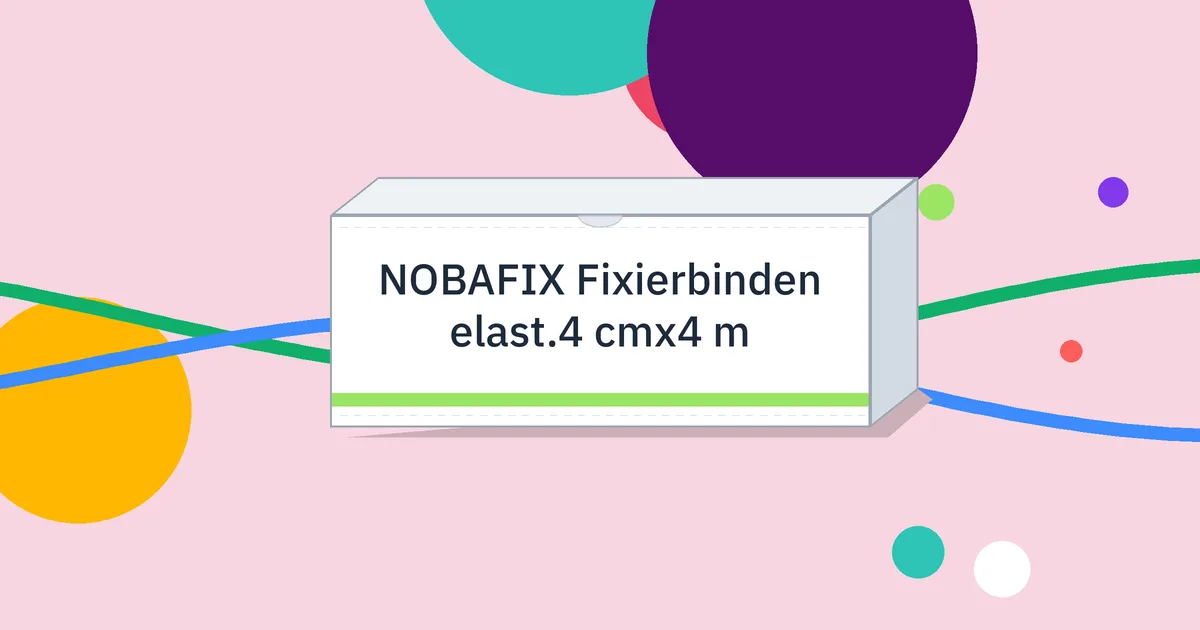 Symbolbild: Packung mit der Aufschrift NOBAFIX Fixierbinden elast.4 cmx4 m (PZN 16028101) – Verfügbarkeit und Bezug in Apotheken in Frankfurt am Main
