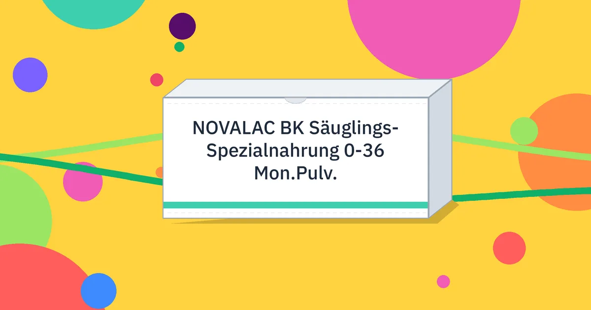 Symbolbild: Packung mit der Aufschrift NOVALAC BK Säuglings-Spezialnahrung 0-36 Mon.Pulv. (PZN 20005695) – Verfügbarkeit und Bezug in Apotheken in Frankfurt am Main