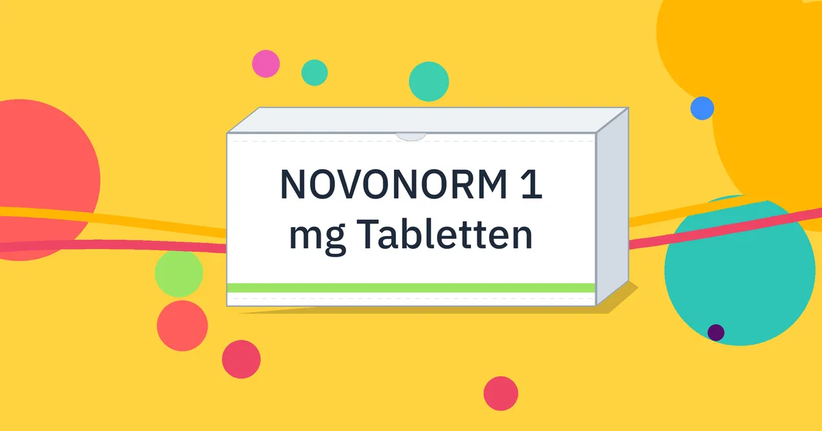 Symbolbild: Packung mit der Aufschrift NOVONORM 1 mg Tabletten (PZN 13336256) – Verfügbarkeit und Bezug in Apotheken in Frankfurt am Main