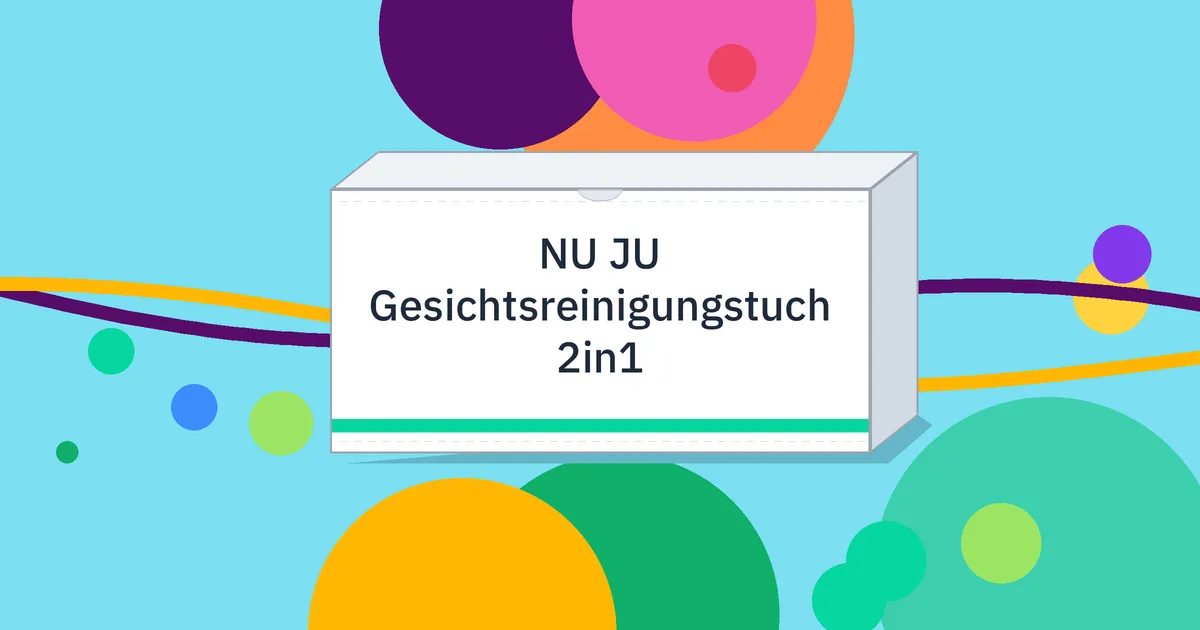 Symbolbild: Packung mit der Aufschrift NU JU Gesichtsreinigungstuch 2in1 (PZN 12903664) – Verfügbarkeit und Bezug in Apotheken in Frankfurt am Main