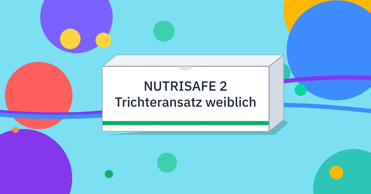 Symbolbild: Packung mit der Aufschrift NUTRISAFE 2 Trichteransatz weiblich (PZN 10178584) – Verfügbarkeit und Bezug in Apotheken in Frankfurt am Main