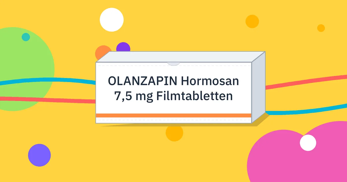 Symbolbild: Packung mit der Aufschrift OLANZAPIN Hormosan 7,5 mg Filmtabletten (PZN 09214518) – Verfügbarkeit und Bezug in Apotheken in Frankfurt am Main