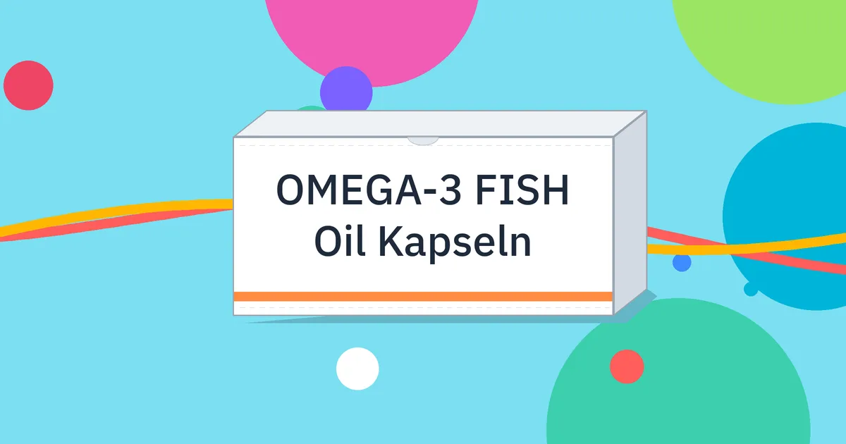 Symbolbild: Packung mit der Aufschrift OMEGA-3 FISH Oil Kapseln (PZN 17395221) – Verfügbarkeit und Bezug in Apotheken in Frankfurt am Main