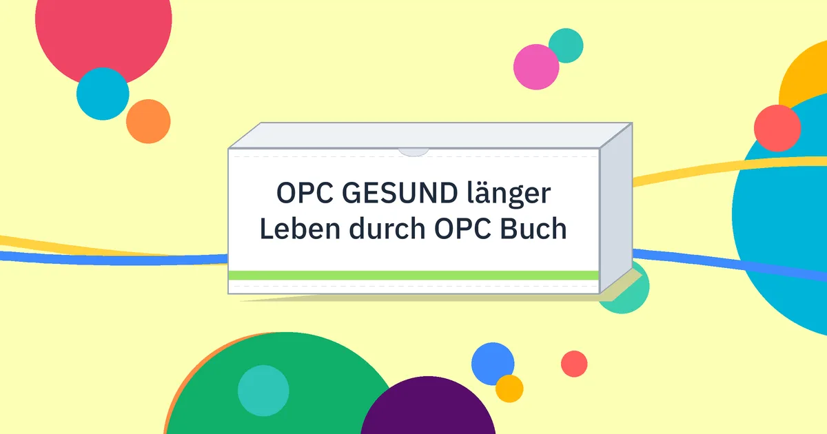 Symbolbild: Packung mit der Aufschrift OPC GESUND länger Leben durch OPC Buch (PZN 00669140) – Verfügbarkeit und Bezug in Apotheken in Frankfurt am Main
