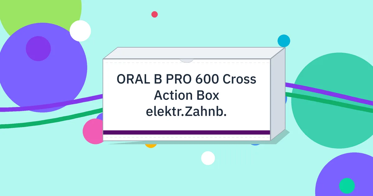 Symbolbild: Packung mit der Aufschrift ORAL B PRO 600 Cross Action Box elektr.Zahnb. (PZN 10762969) – Verfügbarkeit und Bezug in Apotheken in Frankfurt am Main