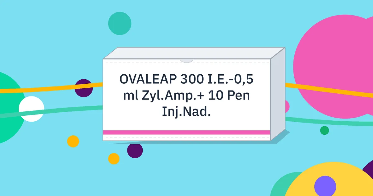 Symbolbild: Packung mit der Aufschrift OVALEAP 300 I.E.-0,5 ml Zyl.Amp.+ 10 Pen Inj.Nad. (PZN 17524196) – Verfügbarkeit und Bezug in Apotheken in Frankfurt am Main