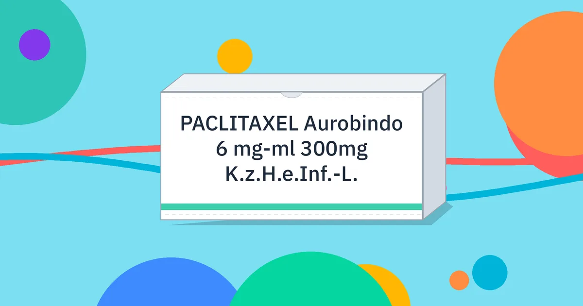 Symbolbild: Packung mit der Aufschrift PACLITAXEL Aurobindo 6 mg-ml 300mg K.z.H.e.Inf.-L. (PZN 11194059) – Verfügbarkeit und Bezug in Apotheken in Frankfurt am Main