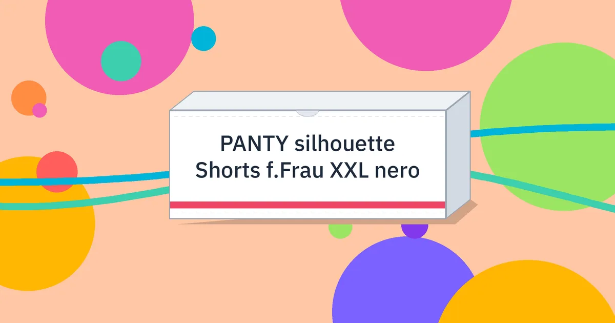 Symbolbild: Packung mit der Aufschrift PANTY silhouette Shorts f.Frau XXL nero (PZN 16192059) – Verfügbarkeit und Bezug in Apotheken in Frankfurt am Main