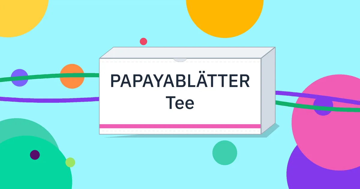 Symbolbild: Packung mit der Aufschrift PAPAYABLÄTTER Tee (PZN 00254723) – Verfügbarkeit und Bezug in Apotheken in Frankfurt am Main