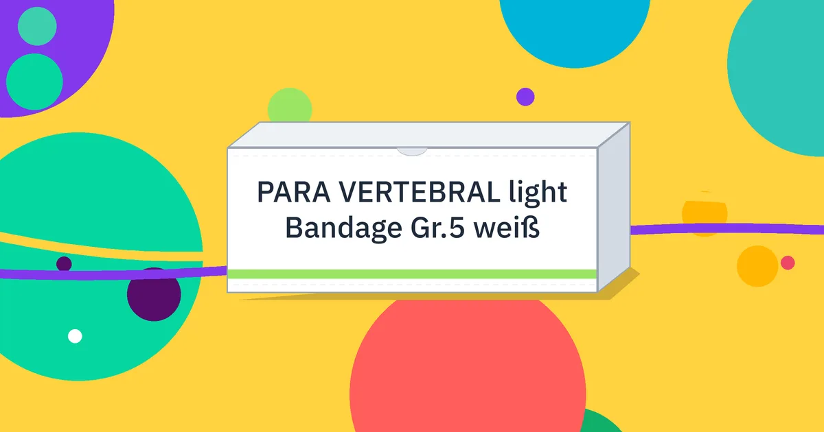 Symbolbild: Packung mit der Aufschrift PARA VERTEBRAL light Bandage Gr.5 weiß (PZN 10003703) – Verfügbarkeit und Bezug in Apotheken in Frankfurt am Main