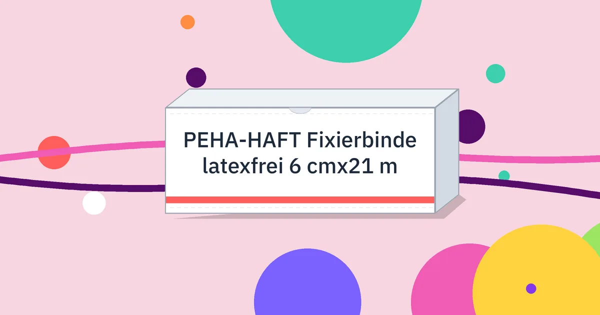 Symbolbild: Packung mit der Aufschrift PEHA-HAFT Fixierbinde latexfrei 6 cmx21 m (PZN 19767649) – Verfügbarkeit und Bezug in Apotheken in Frankfurt am Main