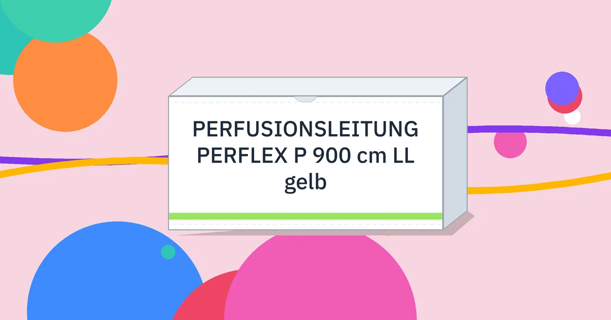 Symbolbild: Packung mit der Aufschrift PERFUSIONSLEITUNG PERFLEX P 900 cm LL gelb (PZN 17487940) – Verfügbarkeit und Bezug in Apotheken in Frankfurt am Main
