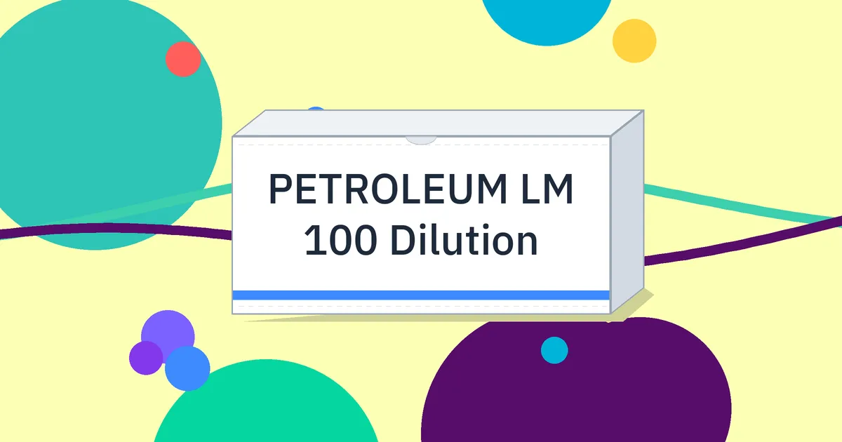 Symbolbild: Packung mit der Aufschrift PETROLEUM LM 100 Dilution (PZN 12977935) – Verfügbarkeit und Bezug in Apotheken in Frankfurt am Main