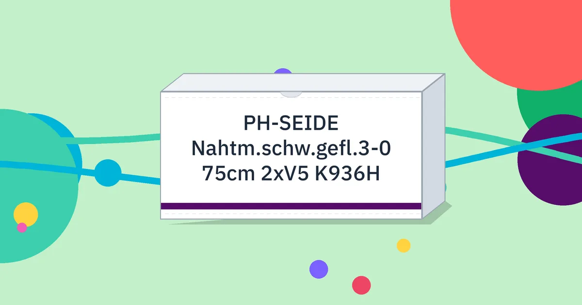 Symbolbild: Packung mit der Aufschrift PH-SEIDE Nahtm.schw.gefl.3-0 75cm 2xV5 K936H (PZN 16253737) – Verfügbarkeit und Bezug in Apotheken in Frankfurt am Main