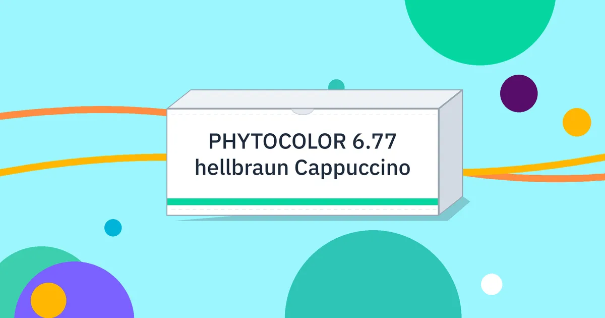 Symbolbild: Packung mit der Aufschrift PHYTOCOLOR 6.77 hellbraun Cappuccino (PZN 14410032) – Verfügbarkeit und Bezug in Apotheken in Frankfurt am Main