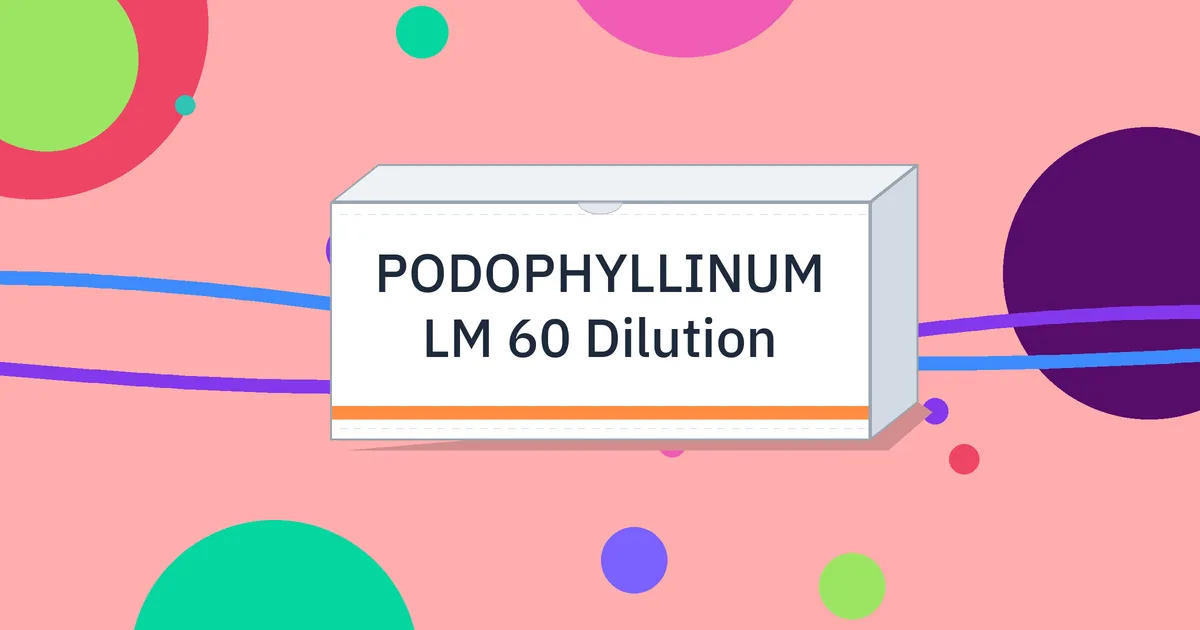Symbolbild: Packung mit der Aufschrift PODOPHYLLINUM LM 60 Dilution (PZN 13661252) – Verfügbarkeit und Bezug in Apotheken in Frankfurt am Main