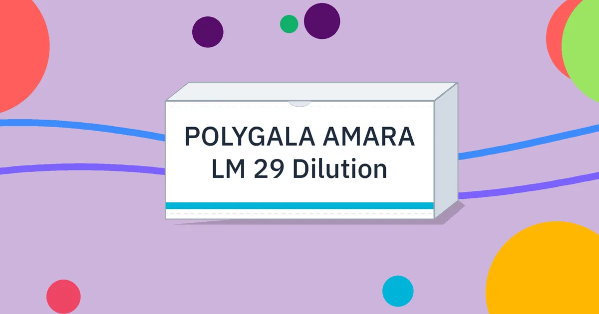 Symbolbild: Packung mit der Aufschrift POLYGALA AMARA LM 29 Dilution (PZN 13661677) – Verfügbarkeit und Bezug in Apotheken in Frankfurt am Main