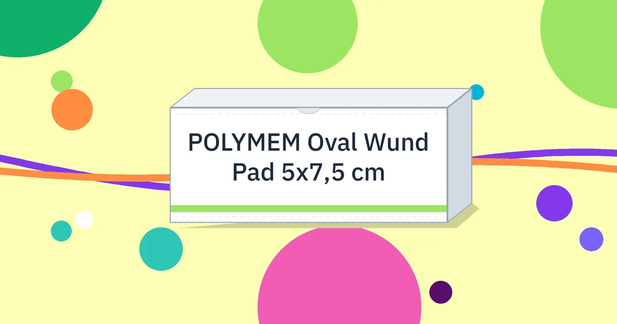 Symbolbild: Packung mit der Aufschrift POLYMEM Oval Wund Pad 5x7,5 cm (PZN 02671690) – Verfügbarkeit und Bezug in Apotheken in Frankfurt am Main
