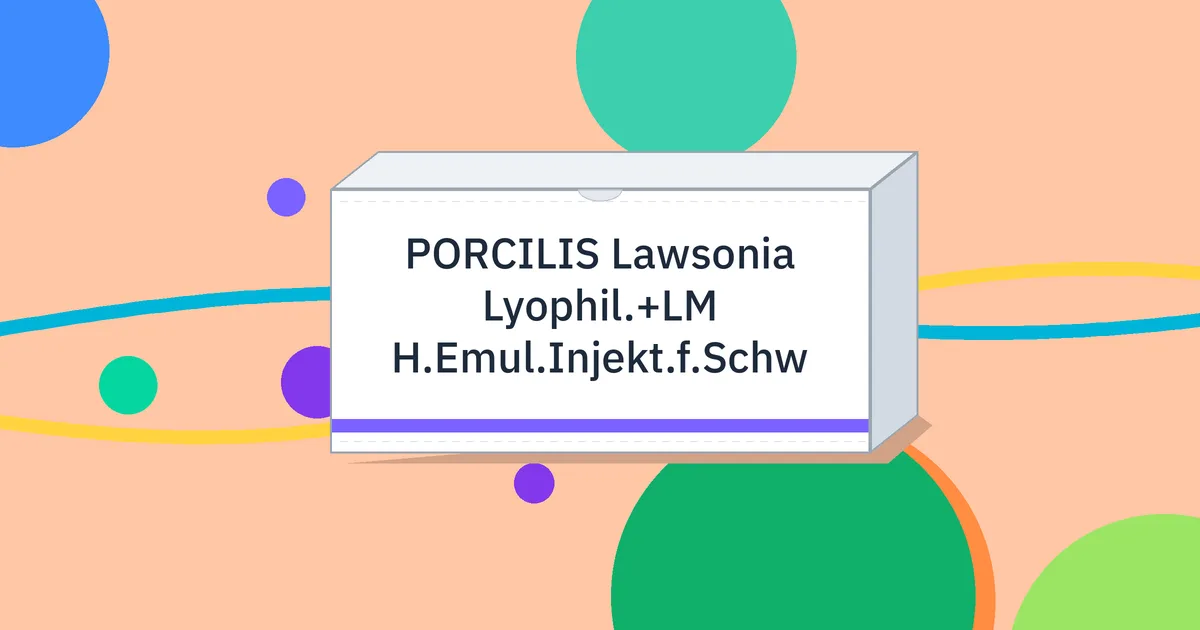 Symbolbild: Packung mit der Aufschrift PORCILIS Lawsonia Lyophil.+LM H.Emul.Injekt.f.Schw (PZN 17863389) – Verfügbarkeit und Bezug in Apotheken in Frankfurt am Main