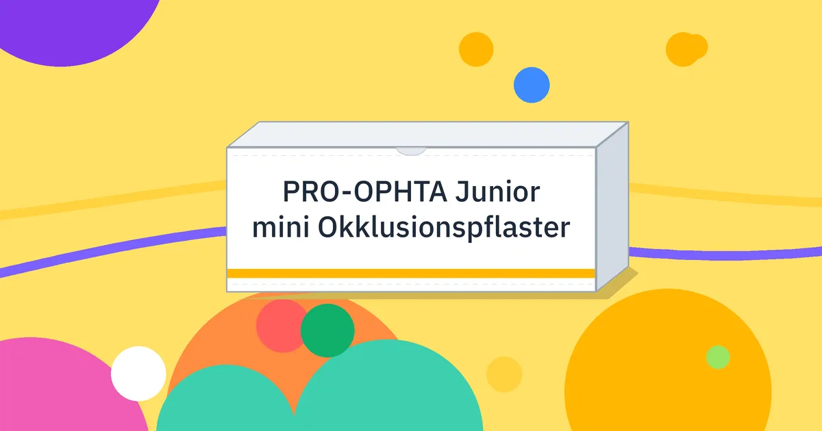 Symbolbild: Packung mit der Aufschrift PRO-OPHTA Junior mini Okklusionspflaster (PZN 12586258) – Verfügbarkeit und Bezug in Apotheken in Frankfurt am Main
