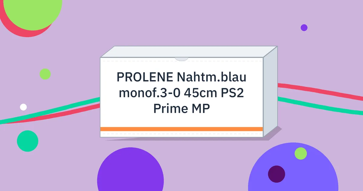 Symbolbild: Packung mit der Aufschrift PROLENE Nahtm.blau monof.3-0 45cm PS2 Prime MP (PZN 18793811) – Verfügbarkeit und Bezug in Apotheken in Frankfurt am Main
