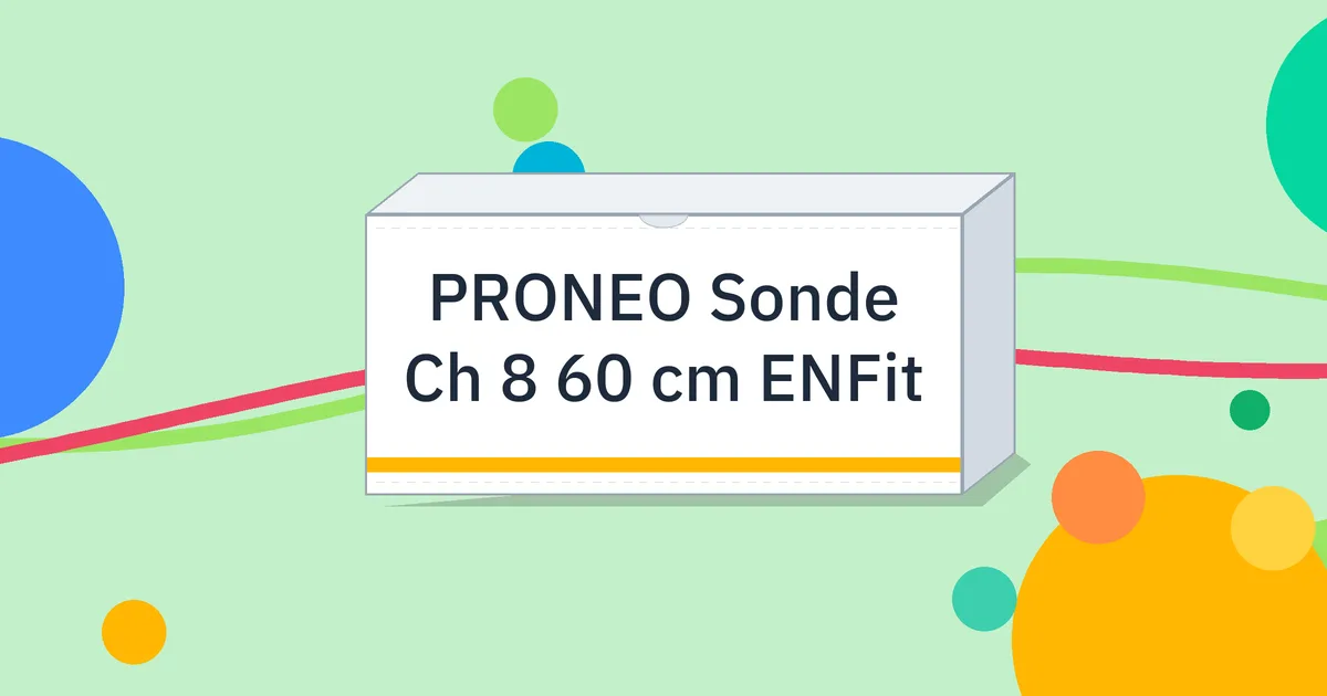 Symbolbild: Packung mit der Aufschrift PRONEO Sonde Ch 8 60 cm ENFit (PZN 11579196) – Verfügbarkeit und Bezug in Apotheken in Frankfurt am Main