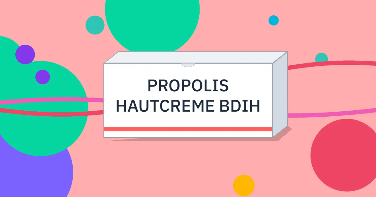 Symbolbild: Packung mit der Aufschrift PROPOLIS HAUTCREME BDIH (PZN 06647613) – Verfügbarkeit und Bezug in Apotheken in Frankfurt am Main